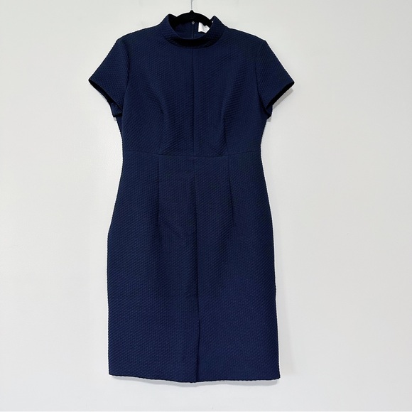 Hugo Boss | Dresses | Nwt Hugo Boss Davika Mock Neck Textured Sheath ...